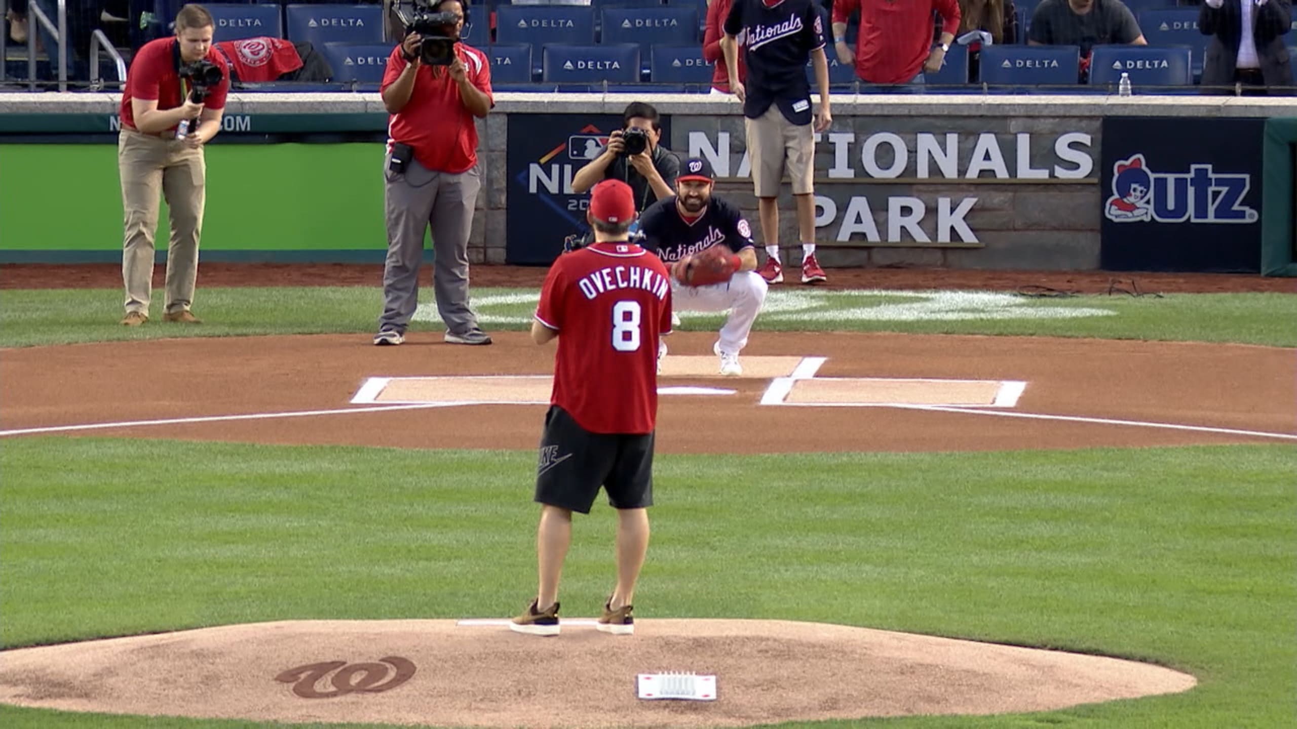 Alex Ovechkin throws first pitch
