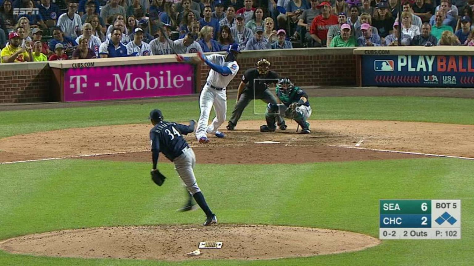 SEA@CHC: Felix fans Heyward to escape the 5th inning | 07/31/2016 | MLB.com