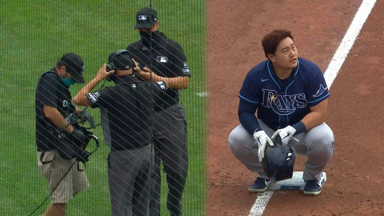 The umpires review their dead ball ruling | 08/15/2020 | Tampa Bay Rays