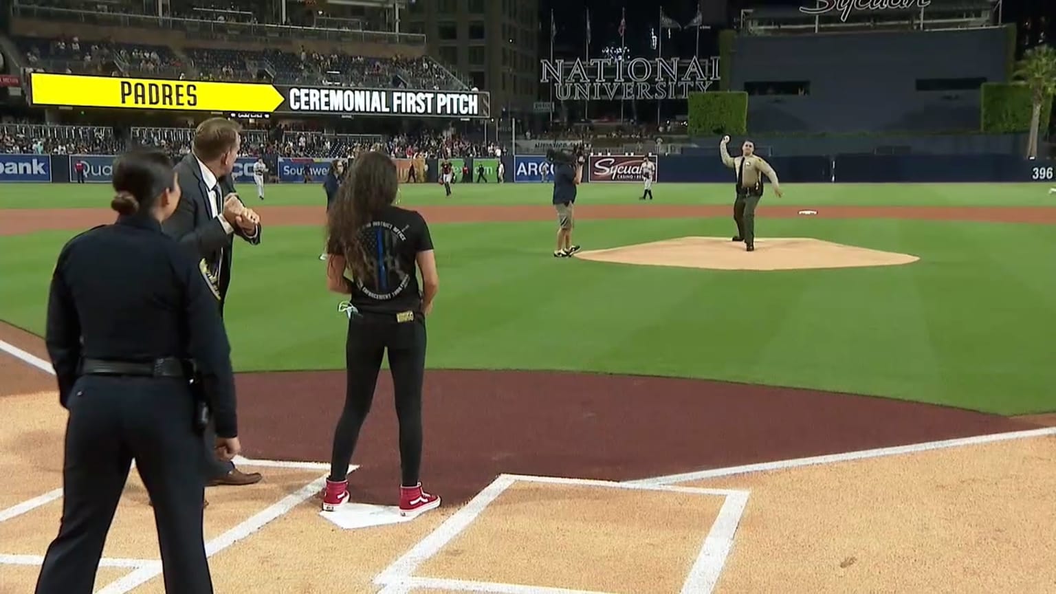 9/21/21: Law Enforcement throws first pitch | 09/21/2021 | San Diego Padres