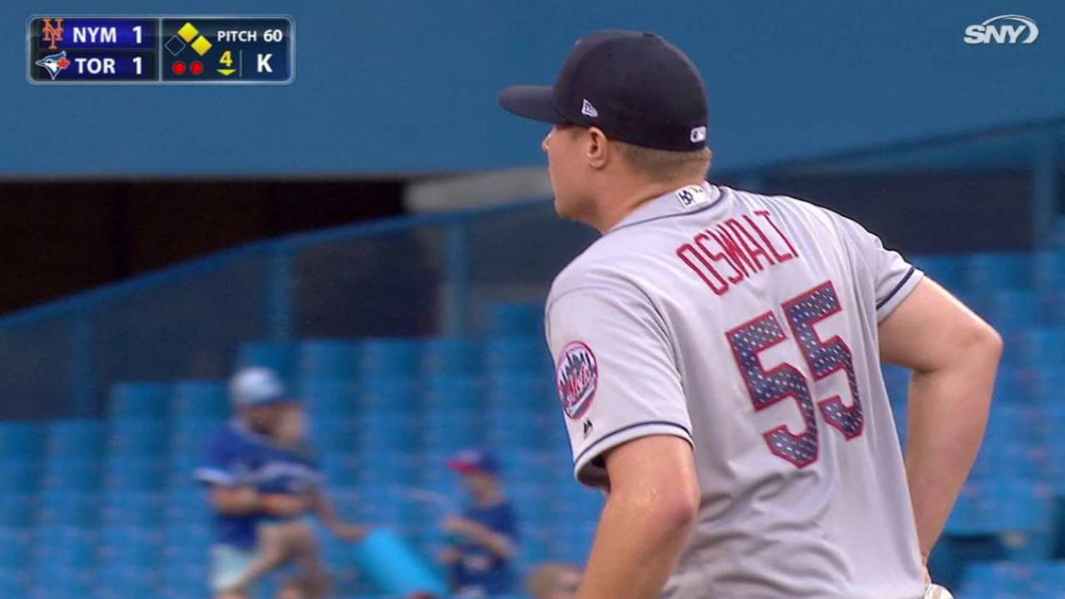 NYM@TOR: Oswalt K's Grichuk in the 4th inning | 07/04/2018 | Cincinnati ...