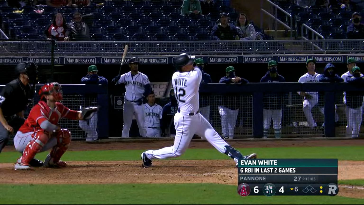 Evan White crushes a grand slam in the 6th inning | 03/17/2021 ...