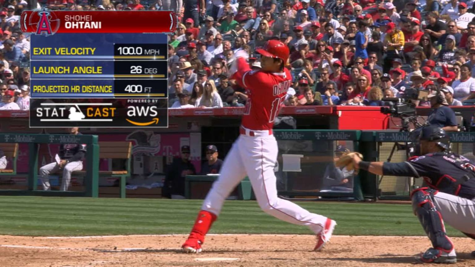 CLE@LAA: Ohtani slugs 400-ft. home run off Kluber | 04/04/2018 | Los Angeles Angels