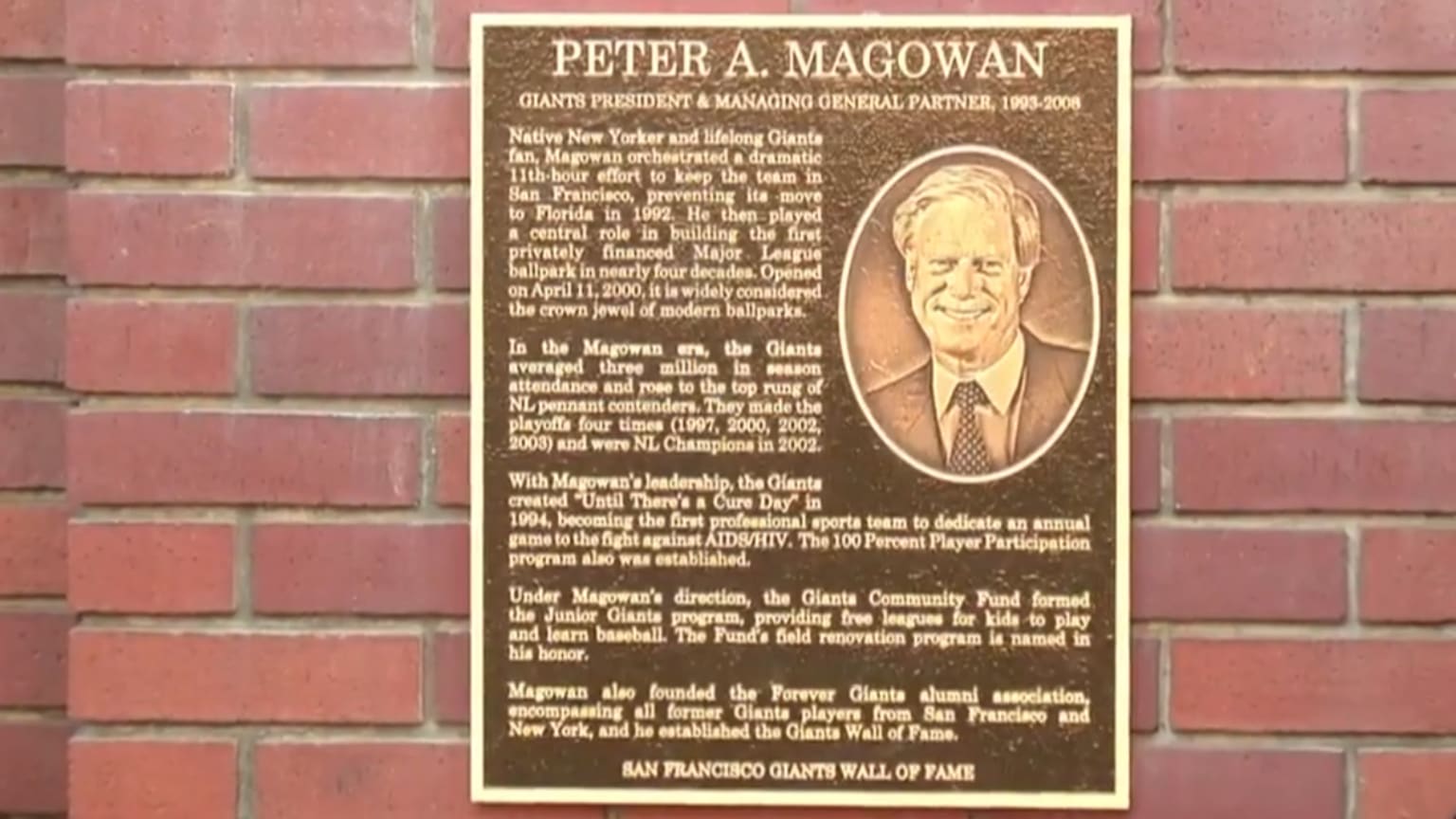 Peter Magowan Wall Of Fame | 28/09/2019 | Lasmayores.com