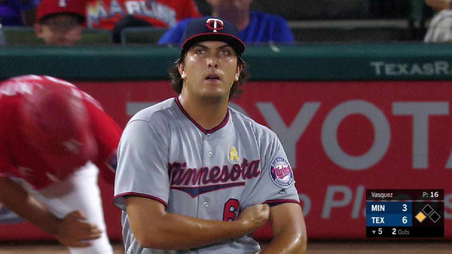 MIN@TEX: Vasquez gloves comebacker in his MLB debut | 09/01/2018 ...
