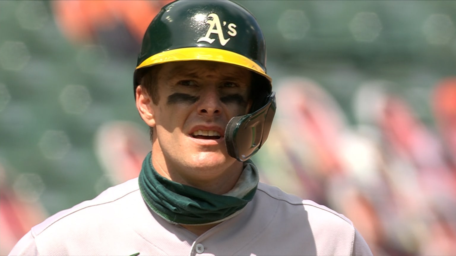 Mark Canha drives a two-run triple to center field | 08/16/2020 | San ...