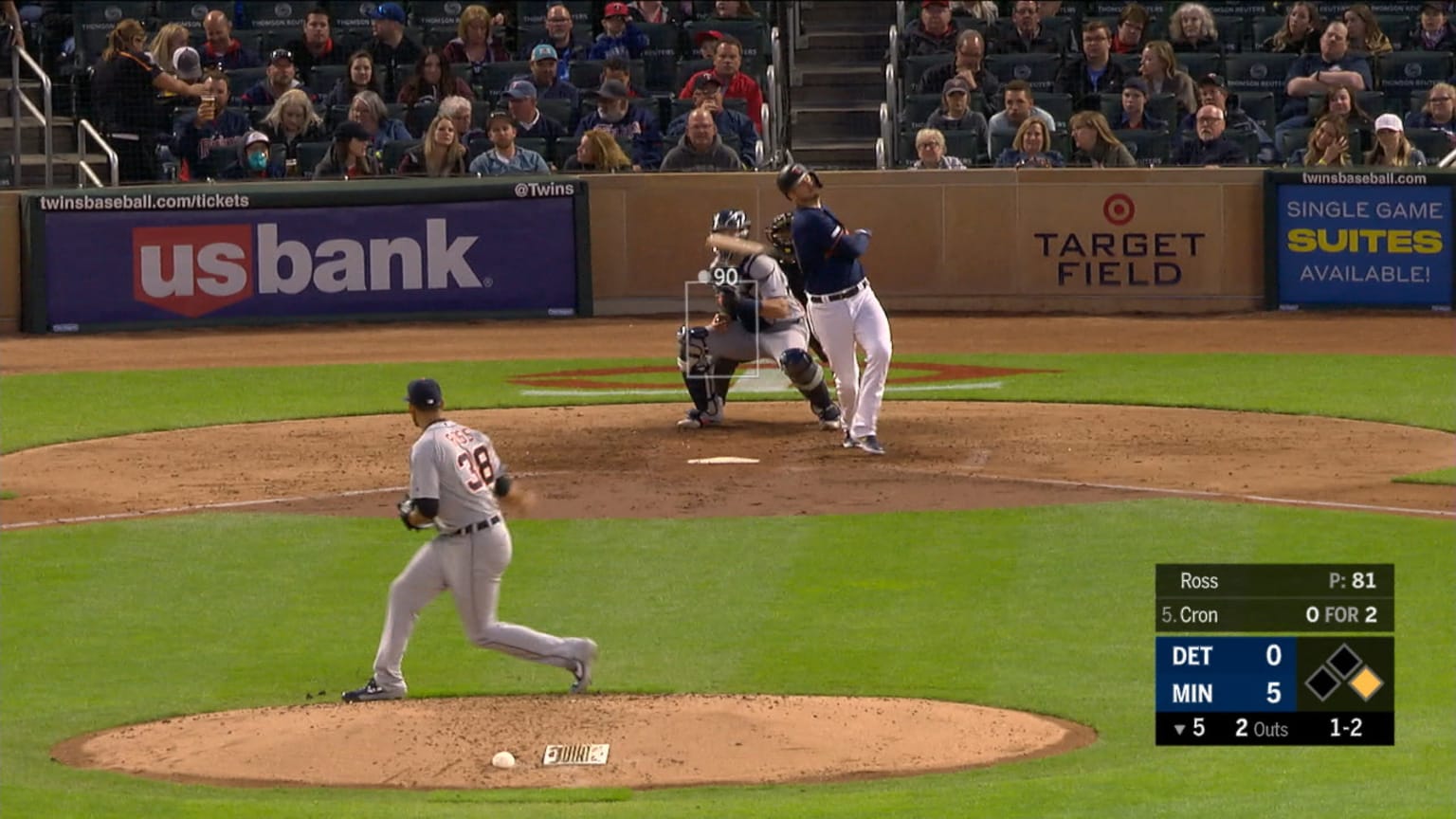 DET@MIN: Ross fans Cron to end the 5th inning | 05/10/2019 | Detroit Tigers