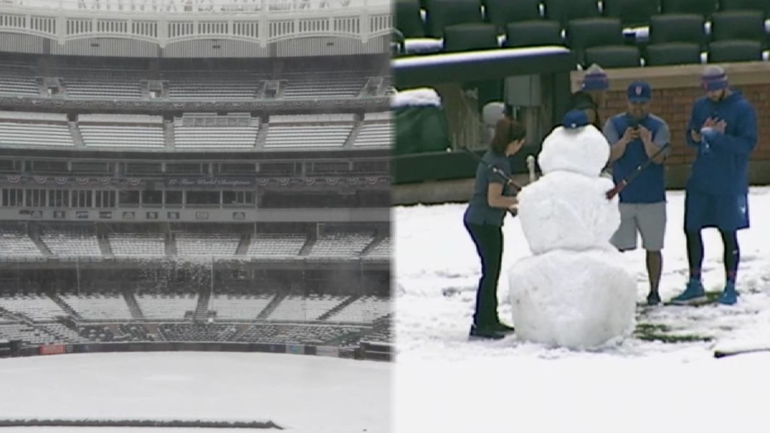 Yankee Stadium, Citi Field get covered in snow | 04/02/2018 | New York ...