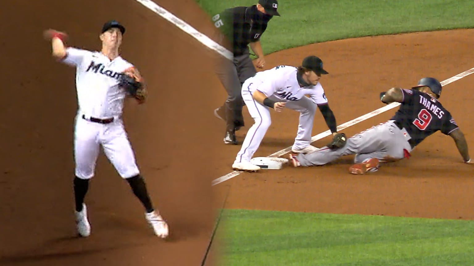 Corey Dickerson throws out Eric Thames at third base | 09/18/2020 ...