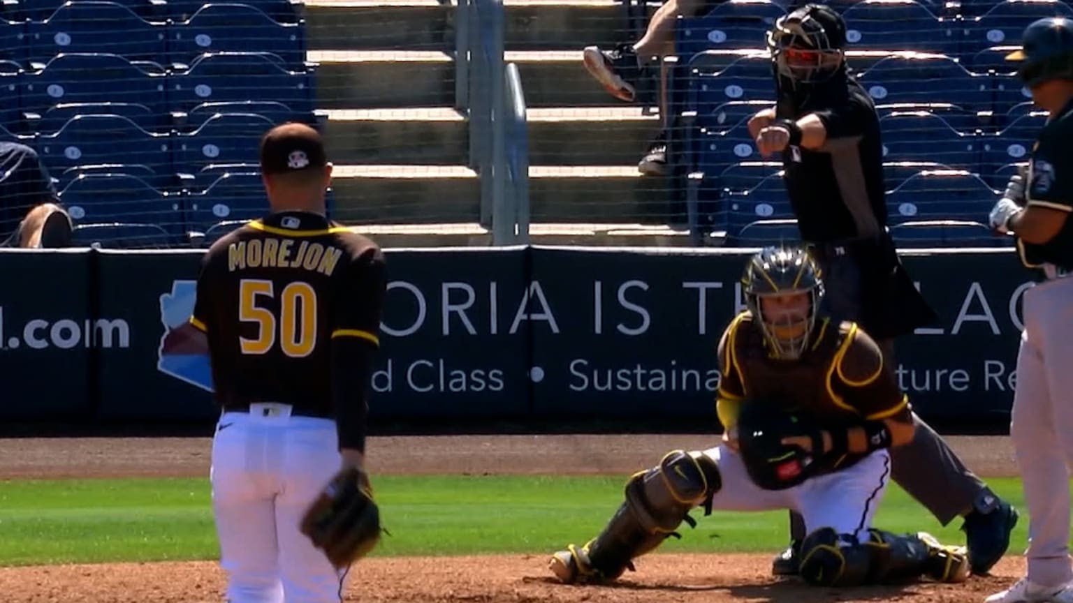 Adrian Morejon whiffs Carlos Pérez in the 4th inning | 03/18/2021 | San ...