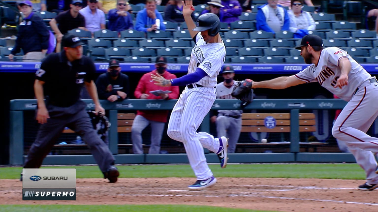 Josh Fuentes scores on Madison Bumgarner's wild pitch | 05/22/2021 ...