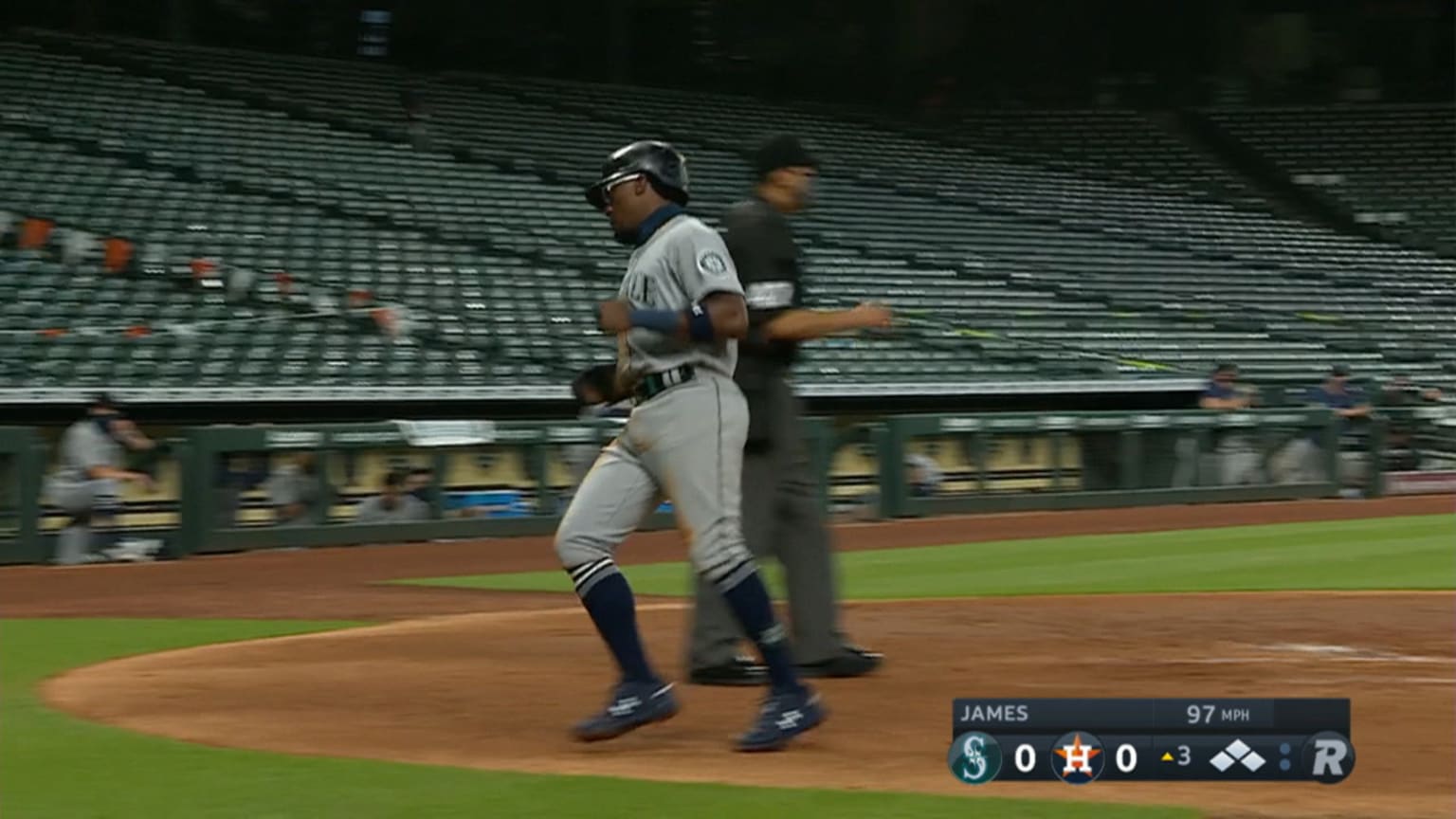 Shed Long Jr. crosses the dish on a grounder in 3rd | 07/27/2020 ...
