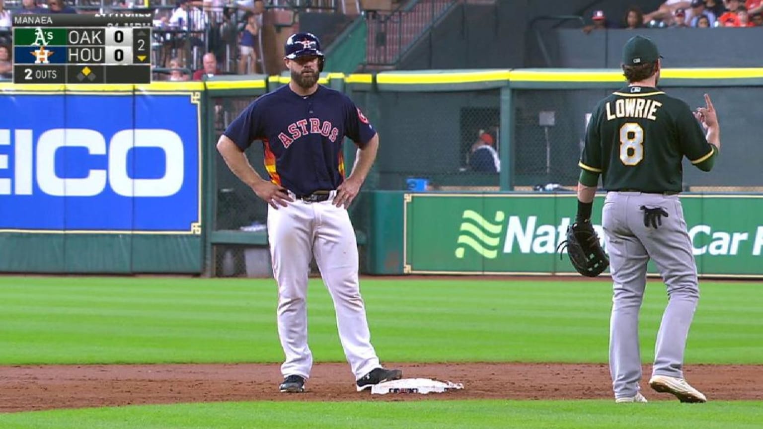 Danny Worth called out on strikes. Evan Gattis steals (1) 2nd base ...