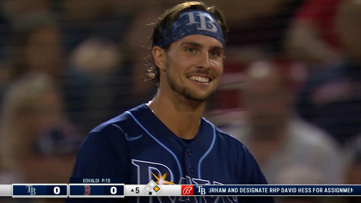 Josh Lowe taps his first MLB hit on an infield single | 09/08/2021 ...