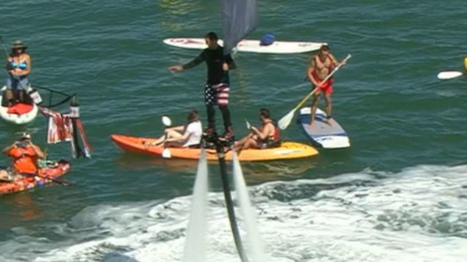 SD@SF: Fan uses jetpack device in McCovey Cove | 07/22/2017 | San ...
