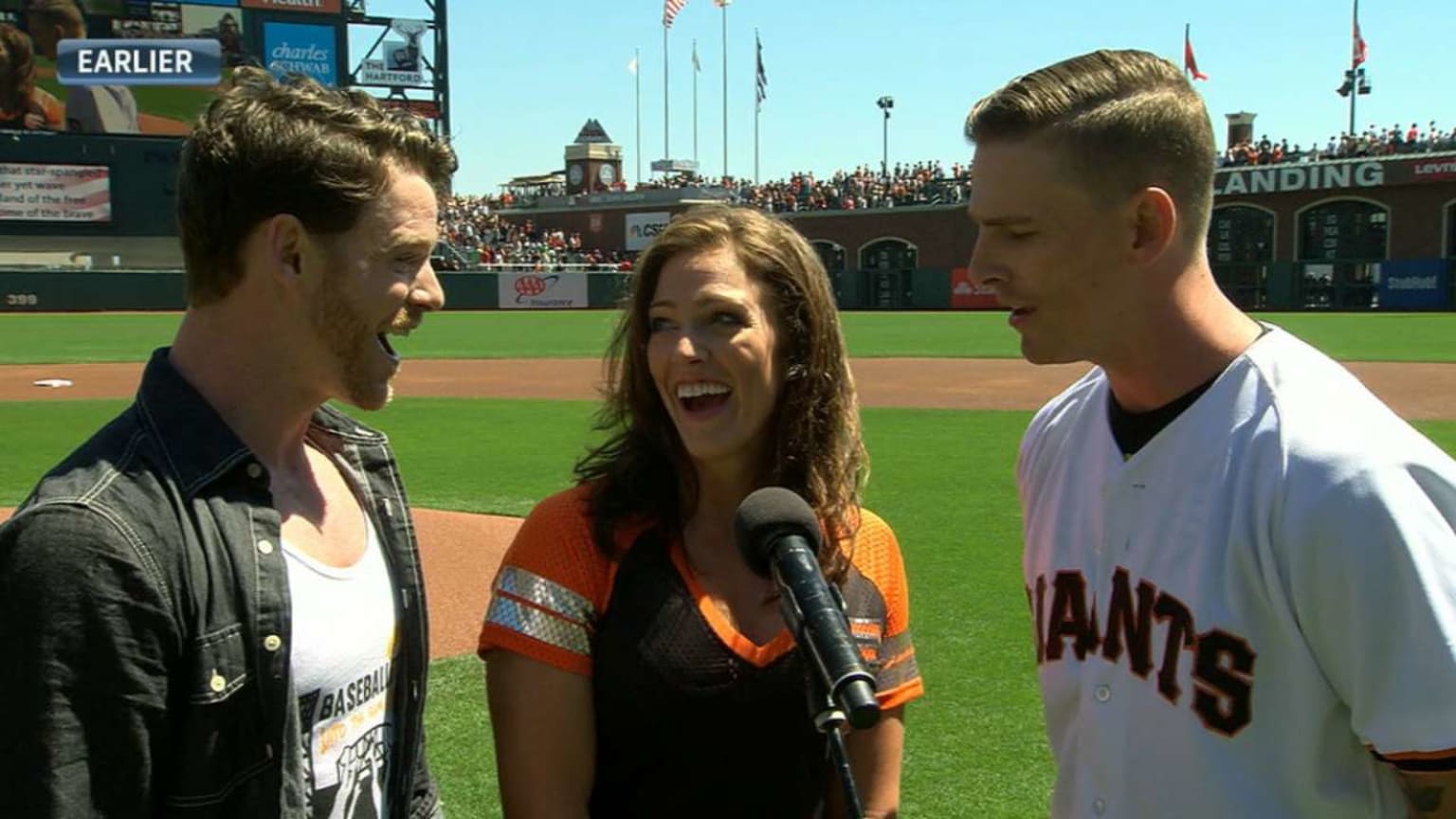 ATL@SF: Krukow's sons and daughter perform anthem | 08/28/2016 | MLB.com