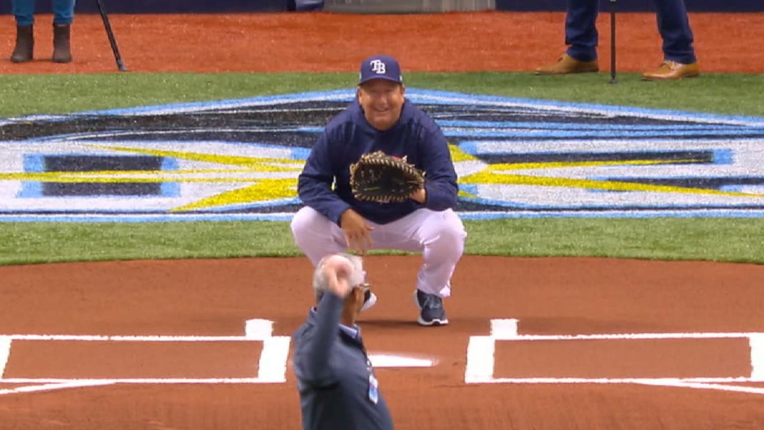 BOS@TB: Foley throws first pitch on Rays' Opening Day | 03/29/2018 ...