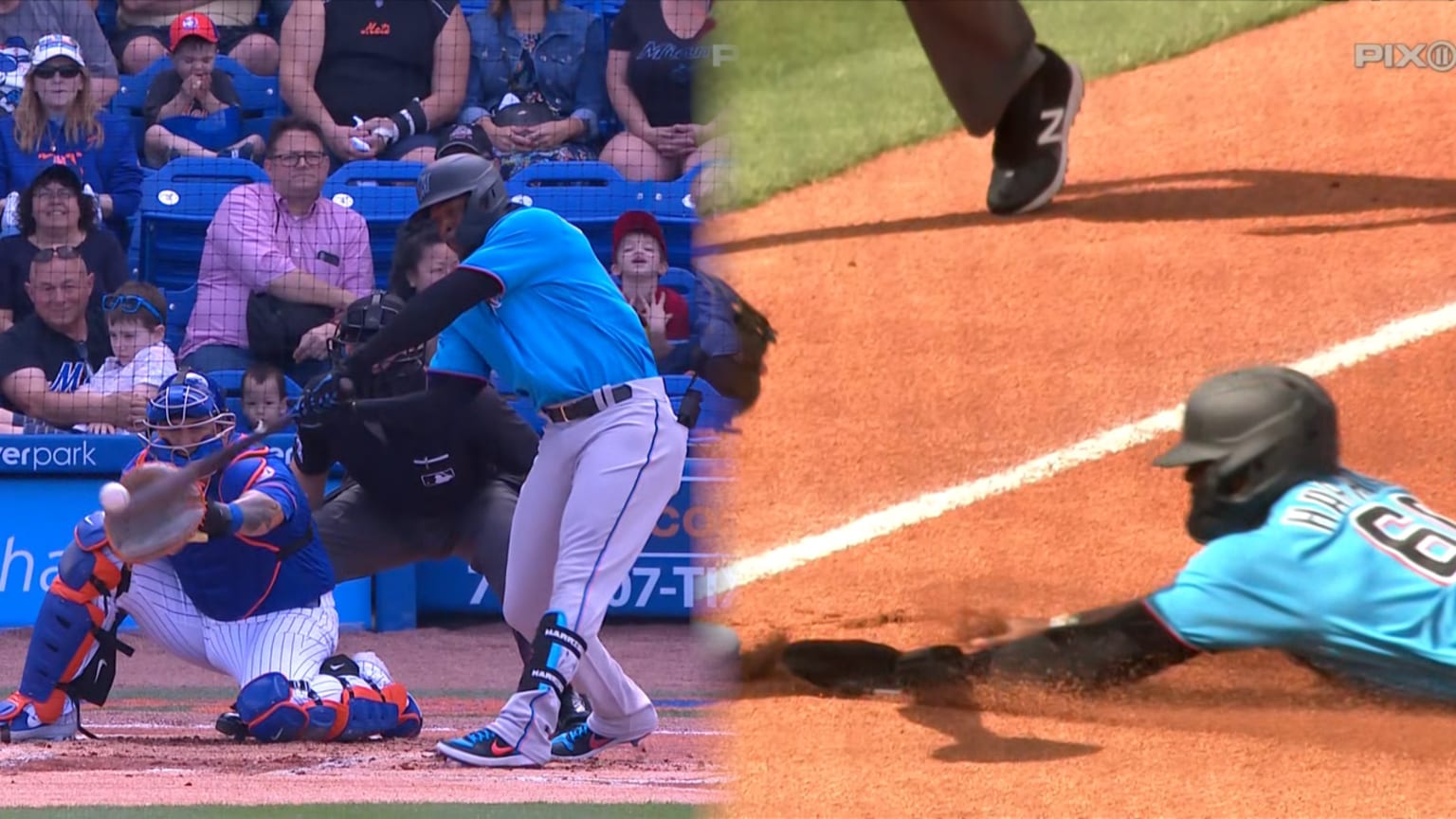 Monte Harrison singles, steals 2 bases in the 1st | 02/22/2020 | Miami ...