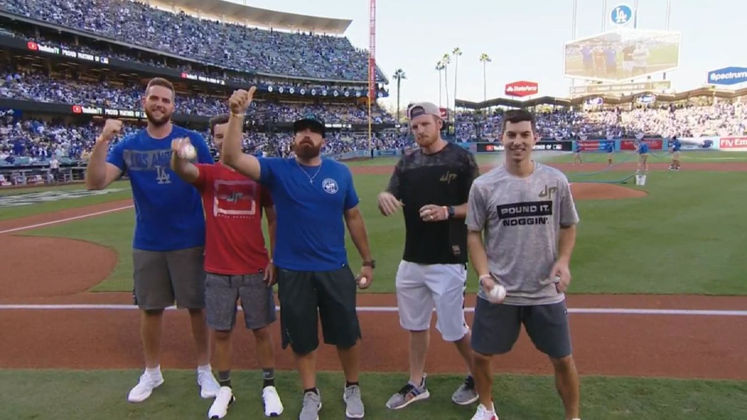 Dude Perfect tosses first pitch | 10/25/2017 | MLB.com