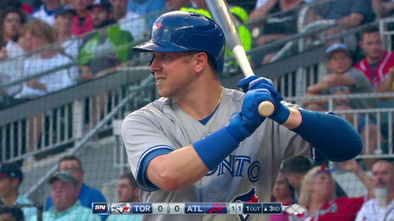 TOR@ATL: Smoak belts a solo homer to right field | 07/10/2018 | Toronto ...