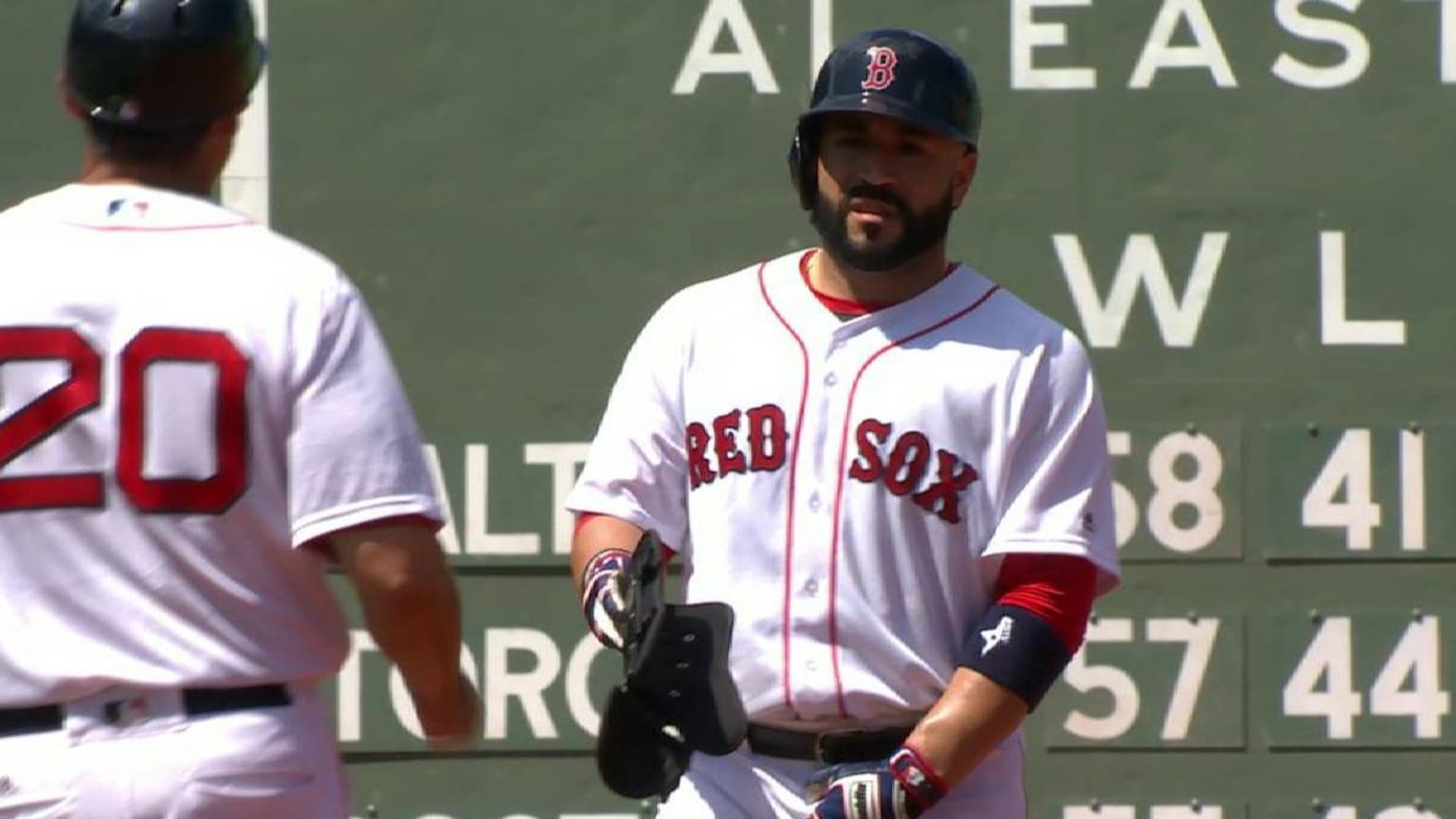 Sandy Leon hits a ground-rule double (10) on a line drive down the ...