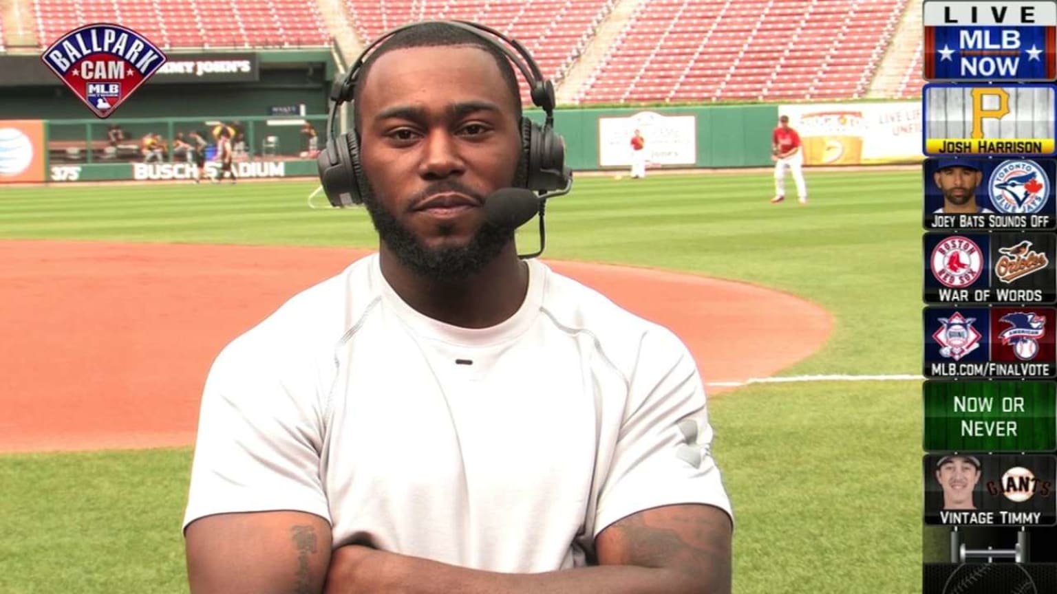 Josh Harrison joins MLB Now via Ballpark Cam | 07/07/2014 | Pittsburgh ...