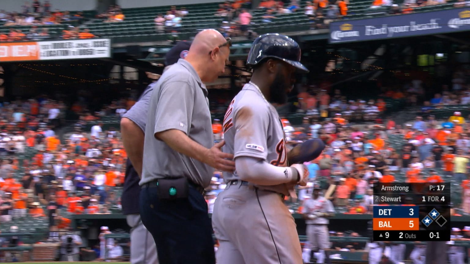 Harrison injures hamstring in 9th | 05/27/2019 | MLB.com