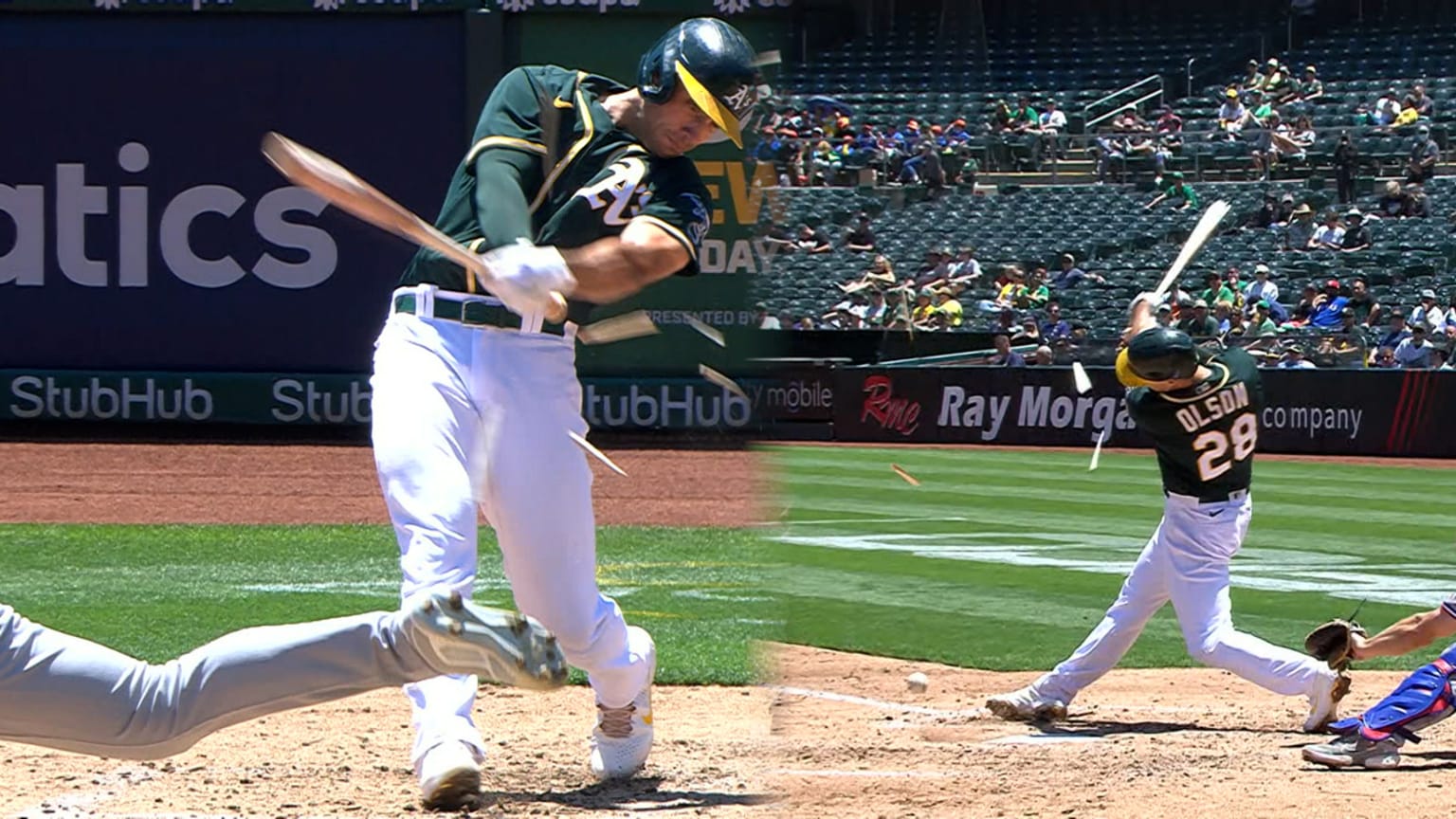 Matt Olson swings and the ball breaks his bat | 07/01/2021 | MLB.com
