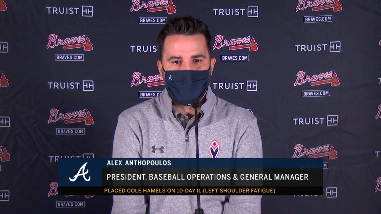 Alex Anthopoulos discusses Cole Hamels to the IL | 09/21/2020 | Atlanta ...