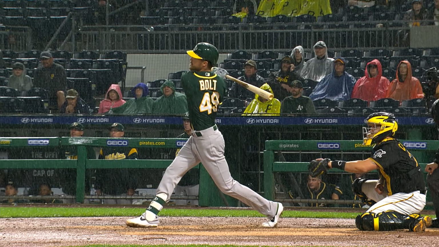OAK@PIT: Bolt smacks a deep ball for 1st career hit | 05/04/2019 | MLB.com