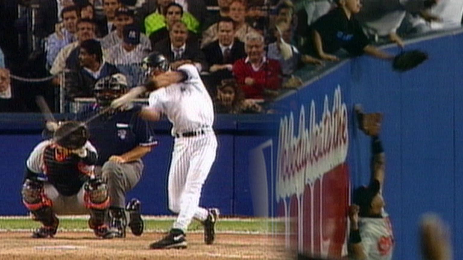 Jeter ties Game 1 of ALCS with "Jeffrey Maier" homer | 10/09/1996 ...