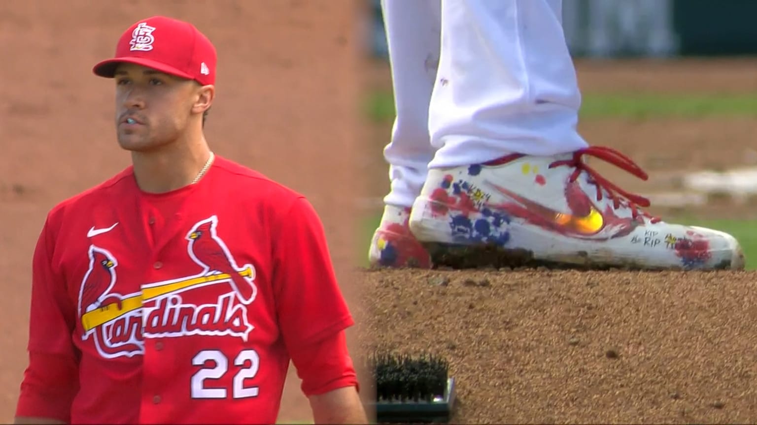 Jack Flaherty wears cleats that honor Tyler Skaggs | 02/22/2020 | St ...