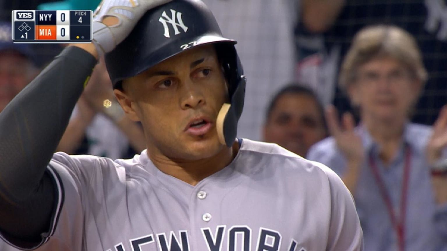 NYY@MIA: Stanton gets ovation, 2 hits in Miami return | 08/21/2018 ...