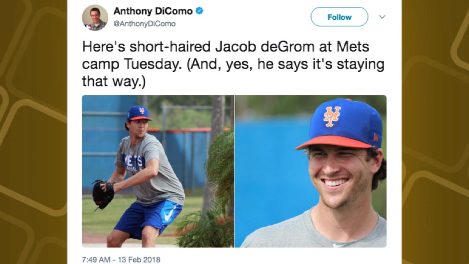 DiComo discusses deGrom's new haircut on 12:25 Live | 02/13/2018 | New ...