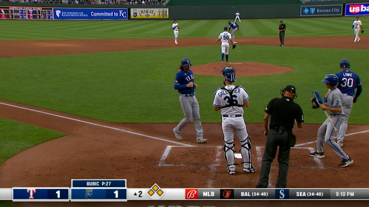 Nathaniel Lowe walks in the top of the second | 06/27/2022 | MLB.com