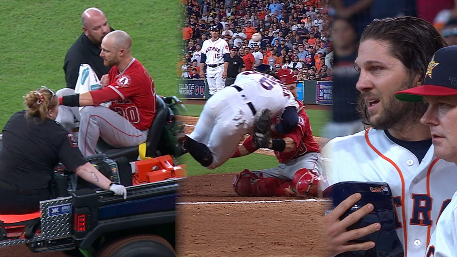 LAA@HOU: Marisnick, Lucroy collide hard at the plate | 07/07/2019 ...