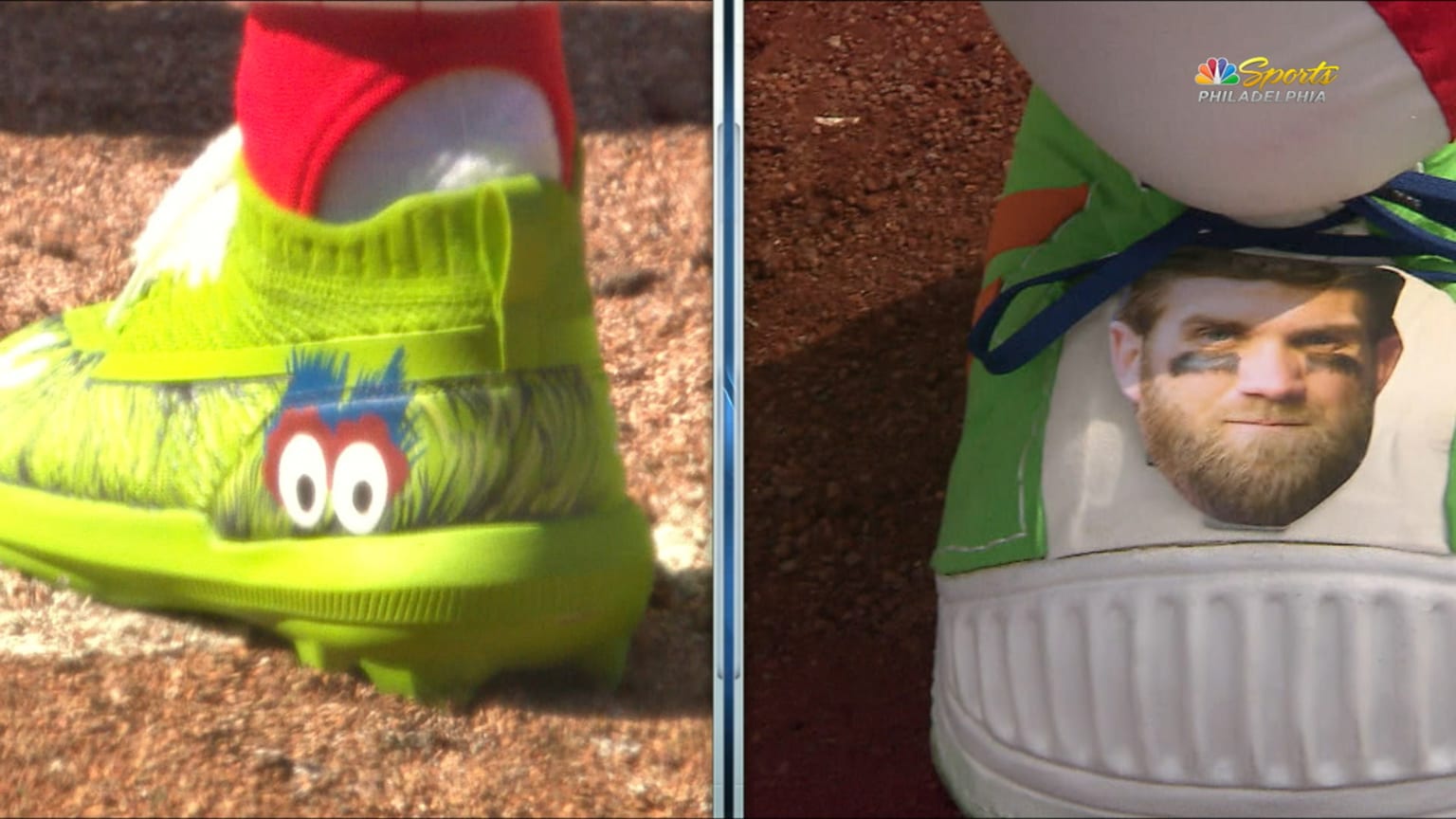 ATL@PHI: Phillie Phanatic wears custom Harper shoes | 03/30/2019 ...