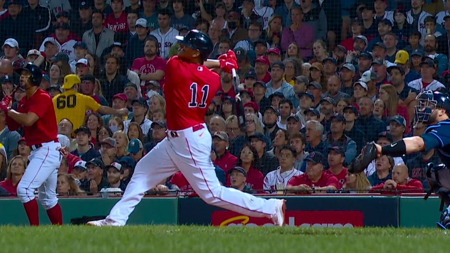 Rafael Devers crushes a three-run homer to center | 10/11/2021 | Boston ...