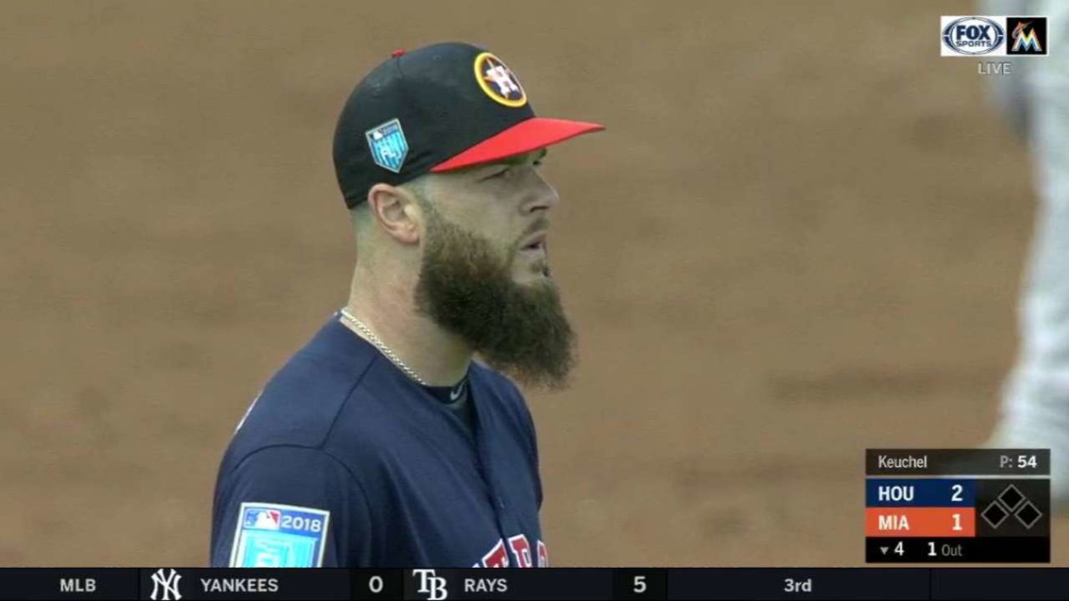 HOU@MIA: Keuchel retires Maybin swinging in the 4th | 03/25/2018 ...