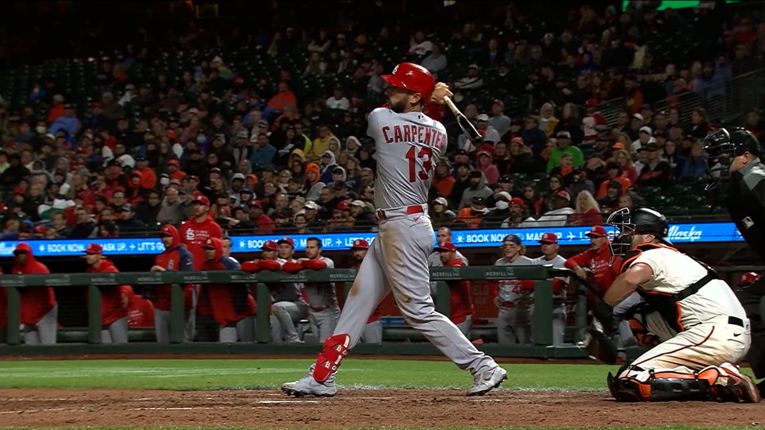 Matt Carpenter slaps a double to left field | 07/07/2021 | Los Angeles ...