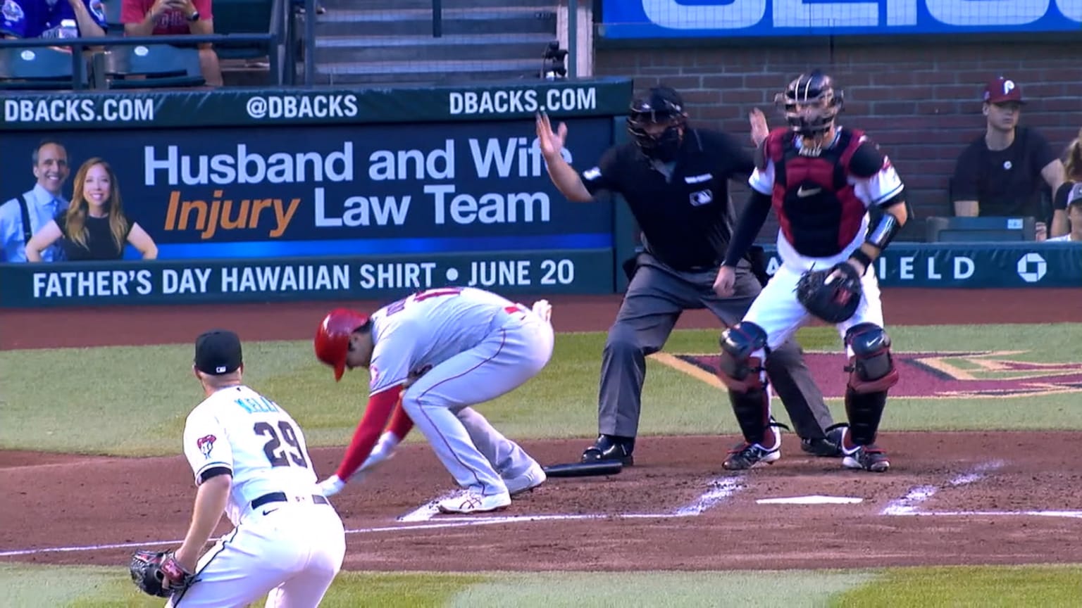 Shohei Ohtani fouls a ball off his leg, stays in | 06/11/2021 | Los ...