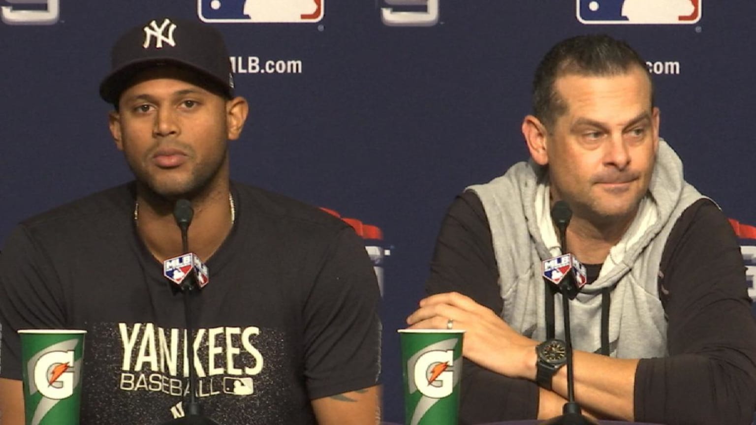 BOS@NYY Gm3: Hicks, Boone on hamstring injury status | 10/08/2018 | New ...