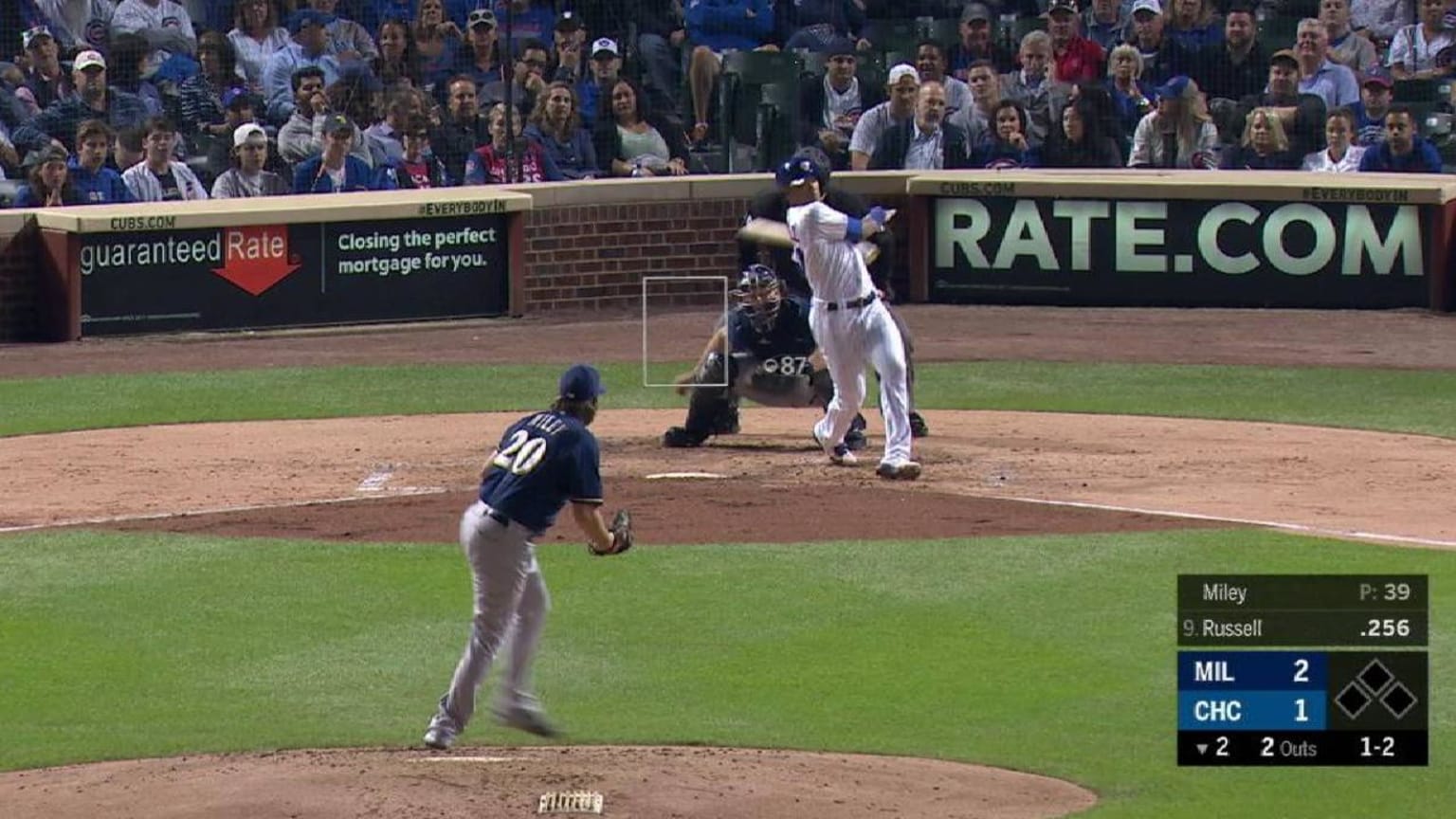 MIL@CHC: Miley K's Russell swinging to end the 2nd | 09/10/2018 ...