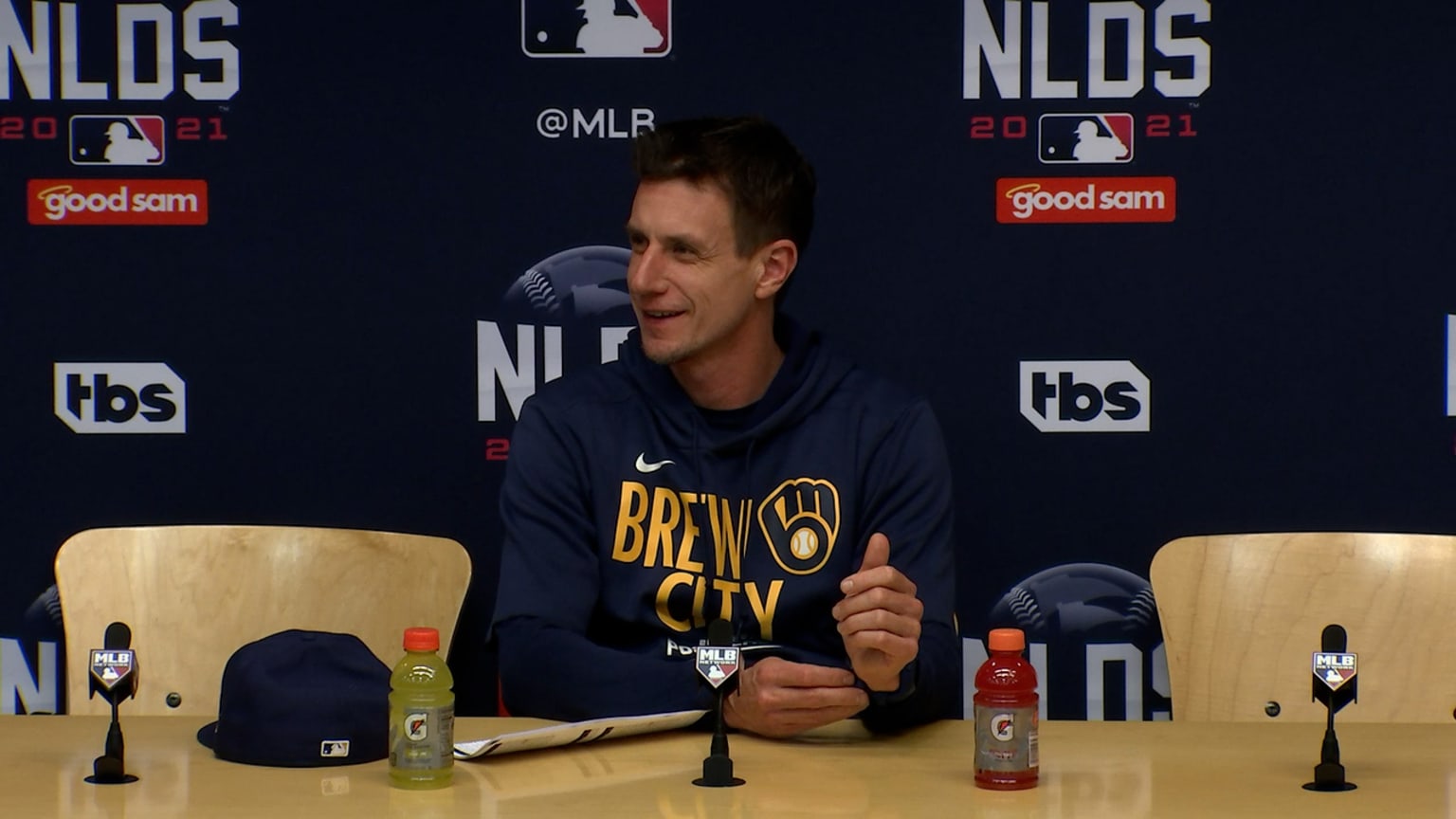Craig Counsell discusses 3-0 Game 2 loss to Braves | 10/10/2021 ...