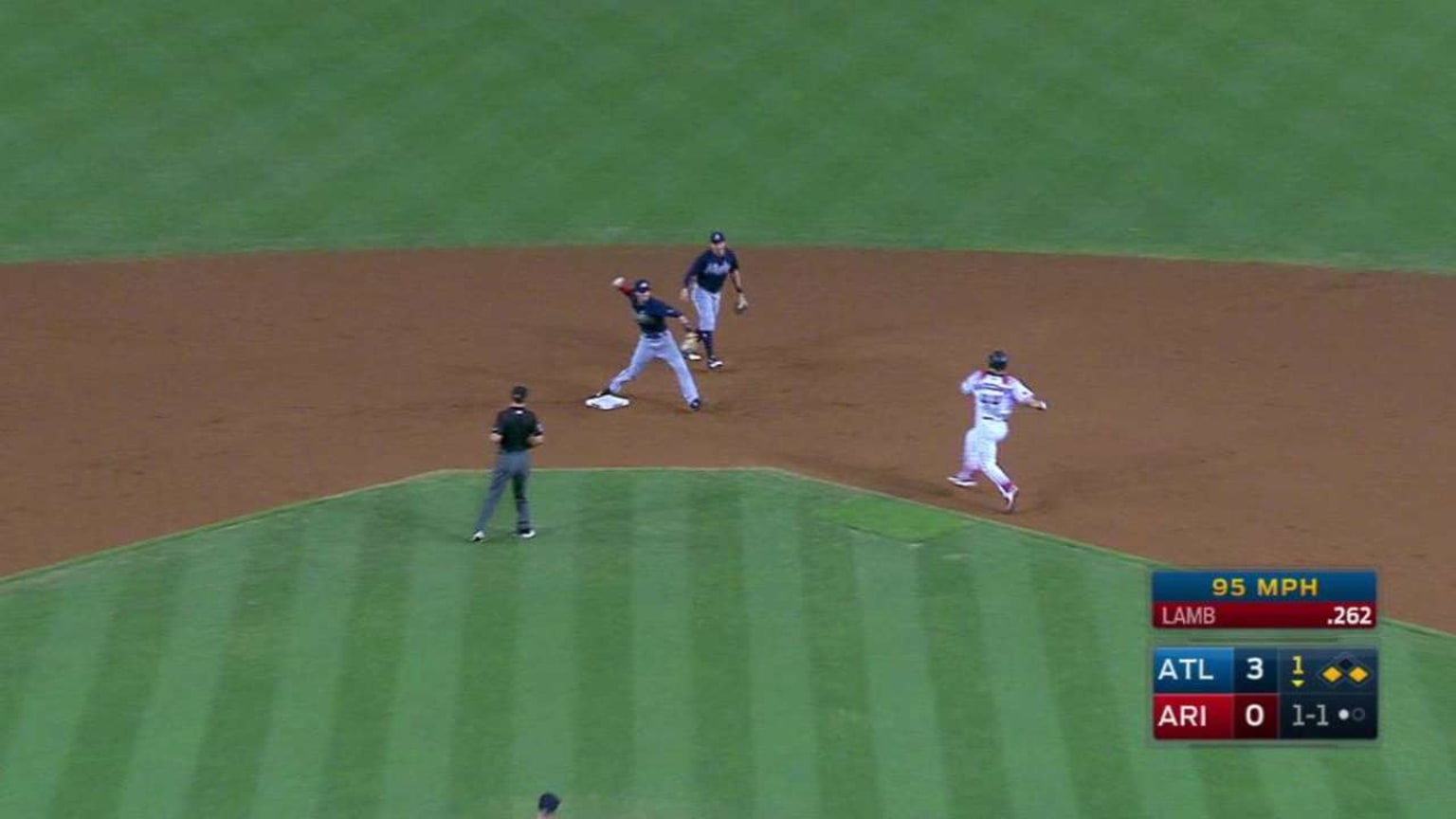 ATL@ARI: Swanson turns a double play to end the 1st | 08/22/2016 ...