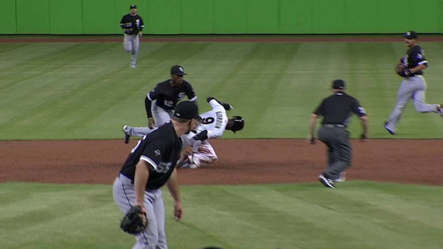 Cws Mia Gordon Swipes Second For 13th Steal 08 12 2016 Miami Marlins