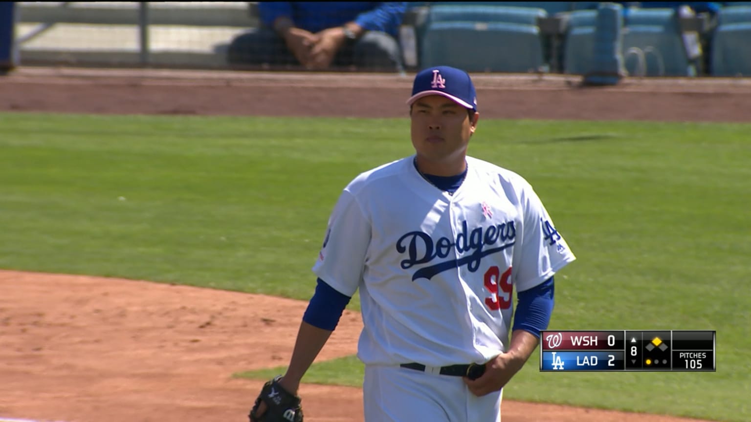 WSH@LAD: Ryu tosses 8 shutout innings, allows 1 hit | 05/12/2019 | Los ...