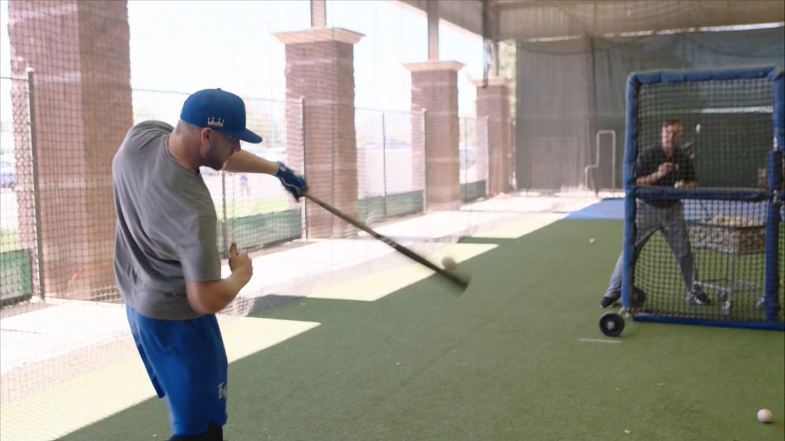 Hunter Dozier showcases his hitting drills | 03/08/2020 | Los Angeles ...