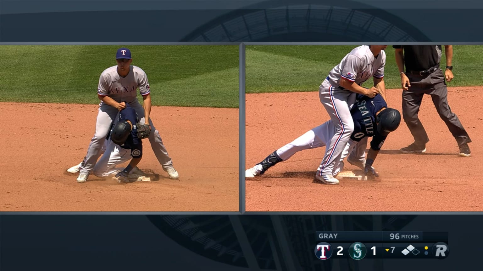 Sam Haggerty ruled safe at second after challenge | 07/27/2022 | Texas ...