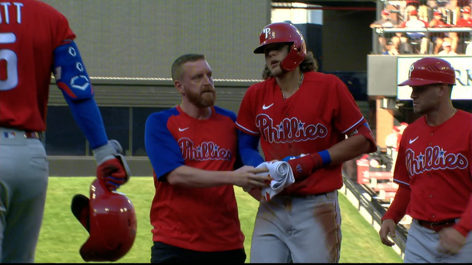 Alec Bohm exits with a dislocated left ring finger | 07/11/2022 ...